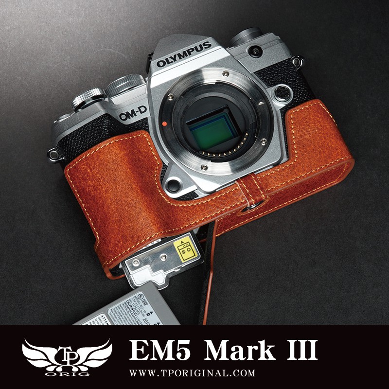 【台灣TP】Olympus EM5 Mark III EM5III / OM5 開底真皮底座 快拆電池 相機包 | 蝦皮購物