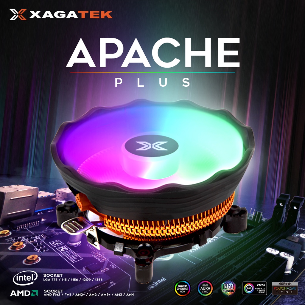 英特爾 Hsf Cpu 散熱器 RGB Apache Plus 風扇處理器散熱器 Intel Socket AMD So | 蝦皮購物