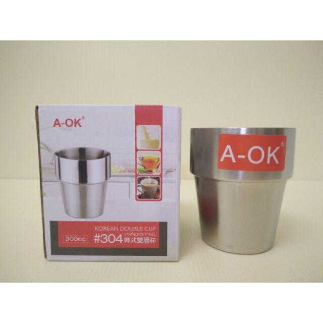 AOK 304不鏽鋼隔熱杯 茶杯 水杯 咖啡杯 露營杯 保溫杯 保冷杯 ㄧ入 防燙杯 | 蝦皮購物