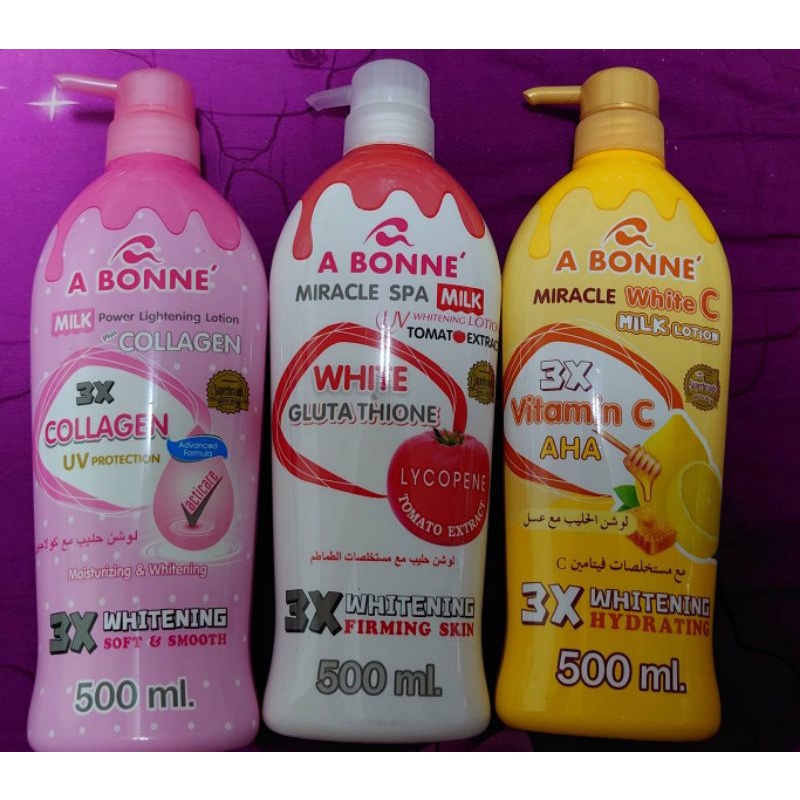 A bonne 3x whitening lotion 泰國 A BONNE' 亮白身體乳系列-500ml 美白 | 蝦皮購物