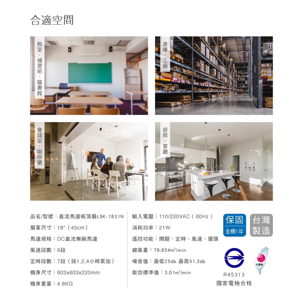 【Qlife質森活】Lasko18吋DC直流馬達遙控吸頂扇LSK-1831N 節能標章/環保標章/MIT標章認證 | 蝦皮購物