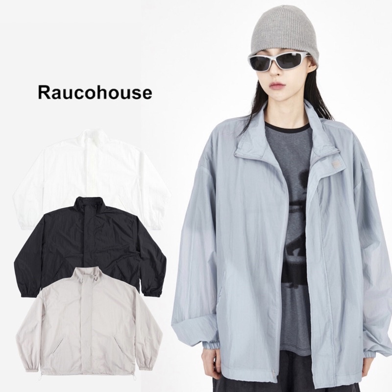 【JIN】現貨！🇰🇷韓國 Raucohouse 寬鬆落肩尼龍外套 風衣外套 教練外套 防風外套 遮陽 尼龍 休閒 | 蝦皮購物