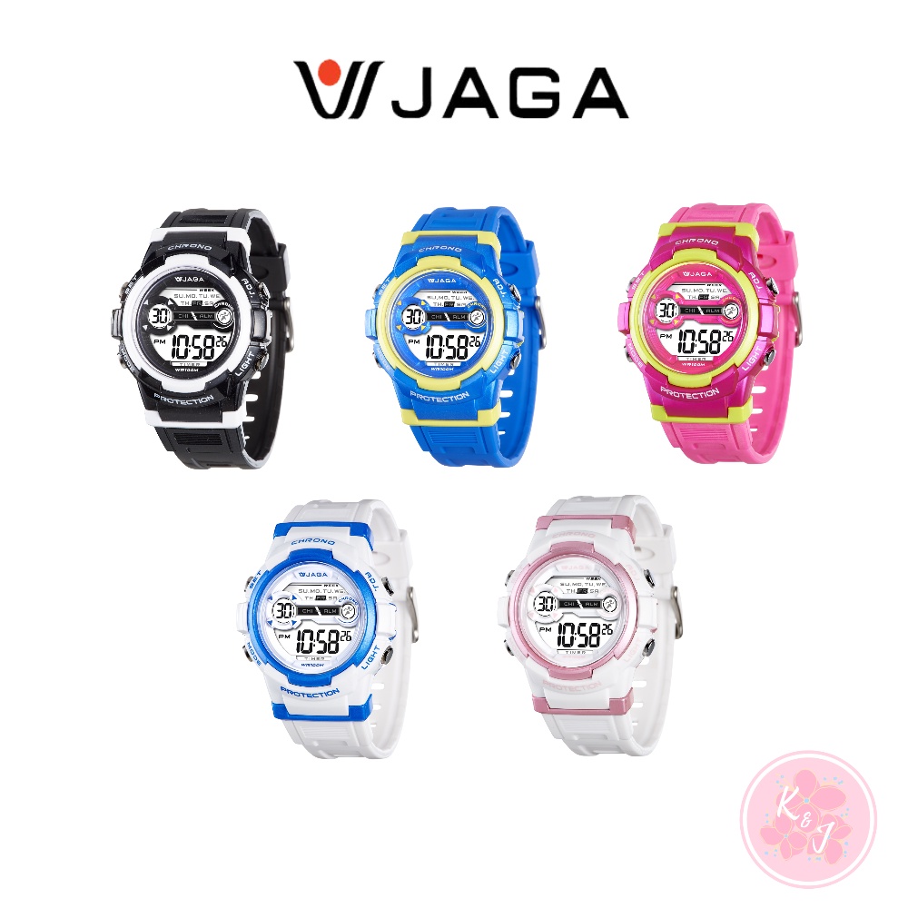 【JAGA捷卡】K&J SHOP 冷光電子錶 Digital Watch 台灣廠商 學生 防水 游泳 M1126 | 蝦皮購物
