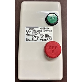 【公司貨 保固一年 附發票】東元TECO電磁開關 HUEB-11K附殼附按鈕HUEB11K | 蝦皮購物