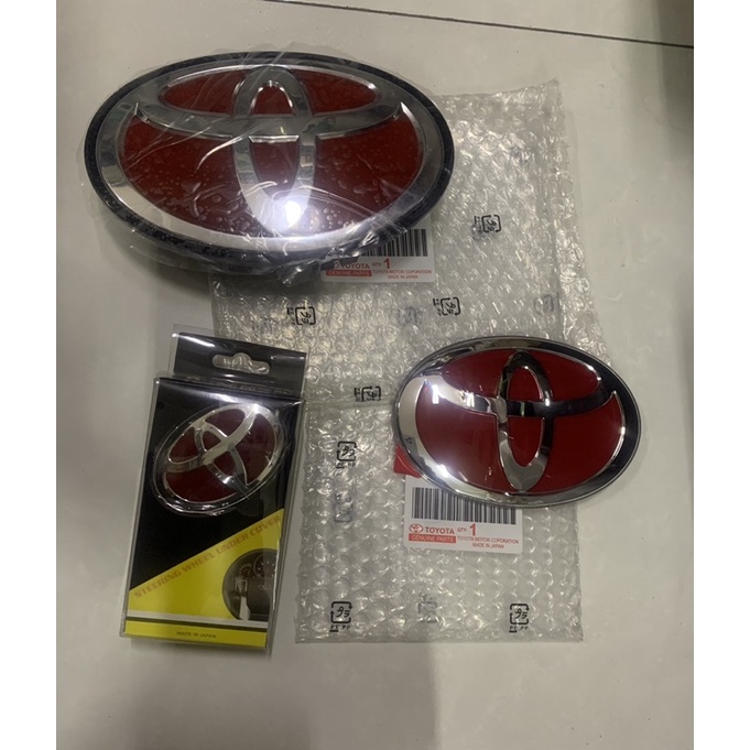 豐田 Merah Red Toyota Fortuner Legender Emblem Red JDM 玻璃外觀標誌前 | 蝦皮購物