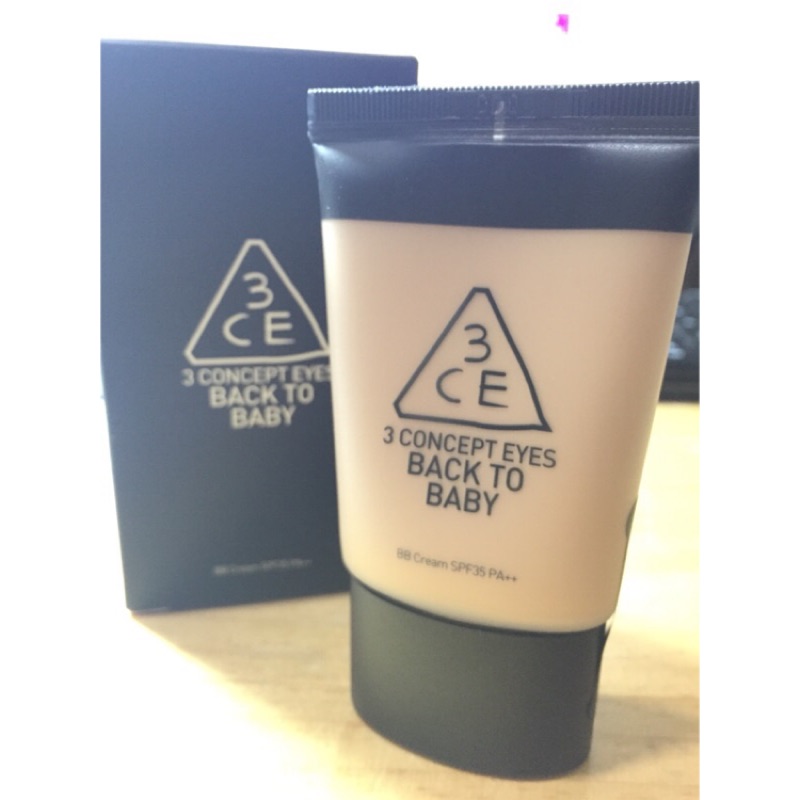 3CE Back to baby BB cream 嬰兒肌膚保濕光澤BB霜 | 蝦皮購物