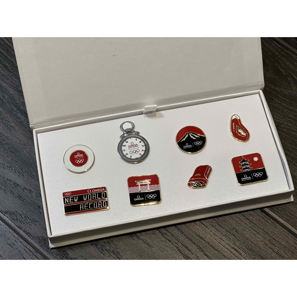 全新 OMEGA 2020 Tokyo Olympic 東京 奧運 Pin Badges 襟章 徽章 胸章 8個 歐米茄 | 蝦皮購物