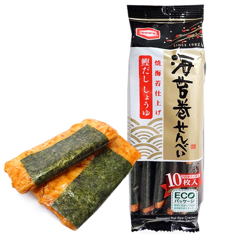 龜田海苔捲米果(10枚)／有田卷(海苔小卷) | 海苔捲仙貝 日本 米菓 海苔餅乾 | 蝦皮購物