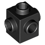Lego 樂高 黑色 1x1 4面 轉向 側接 Black Brick Modified Studs 4733 | 蝦皮購物