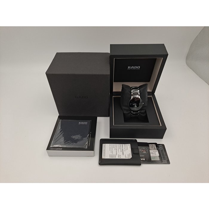 RADO R30934712 Centrix 晶萃系列真鑽黑陶瓷石英男錶(38mm)*(C0240) | 蝦皮購物