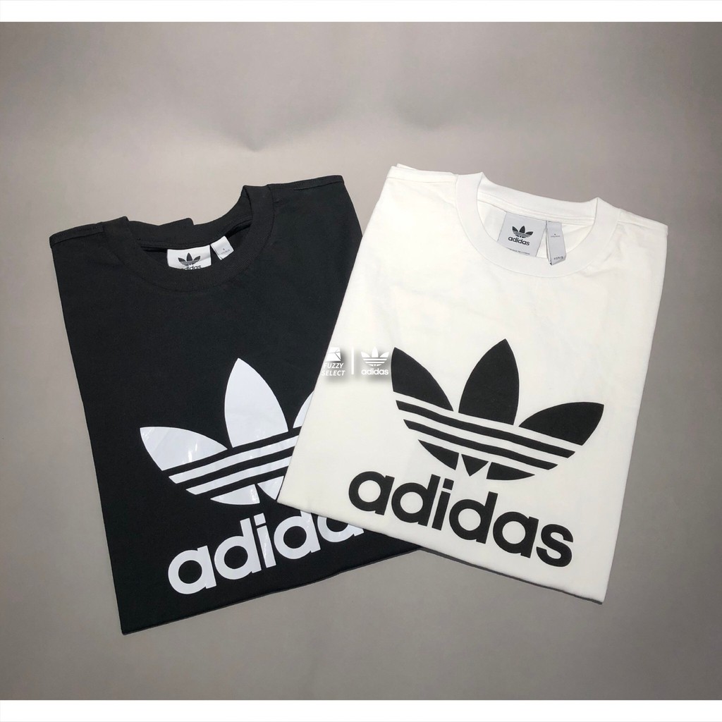 【逢甲 FUZZY】Adidas Originals Trefoil 三葉草 短T 黑 白 CW0709 CW0710 | 蝦皮購物