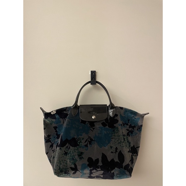 Longchamp Floral Print Velvet Le Pliage Tote包包 全新 絕版 | 蝦皮購物