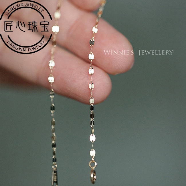 「匠心·純銀手鏈」S925純銀鍍14K金日式輕奢手鏈 超閃百搭光面片極細簡約百搭女手鏈XZM | 蝦皮購物