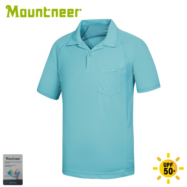【Mountneer 山林 男 透氣排汗上衣《粉藍》】31P27/POLO衫/T恤/短袖上衣/排汗衣/悠遊山水 | 蝦皮購物