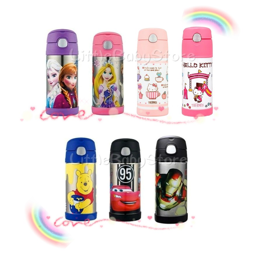 LittleBabyStore-THERMOS膳魔師兒童保冷瓶吸管水壺吸管瓶(冰雪奇緣/公主/kitty/維尼/麥坤) | 蝦皮購物