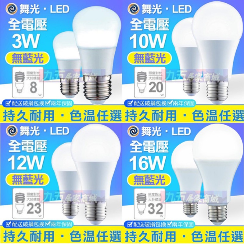 免運含稅 附發票 舞光3W 10W 12W 16W LED 燈泡 E27 球泡 CNS認證 保固兩年 球燈泡 省電燈泡 | 蝦皮購物