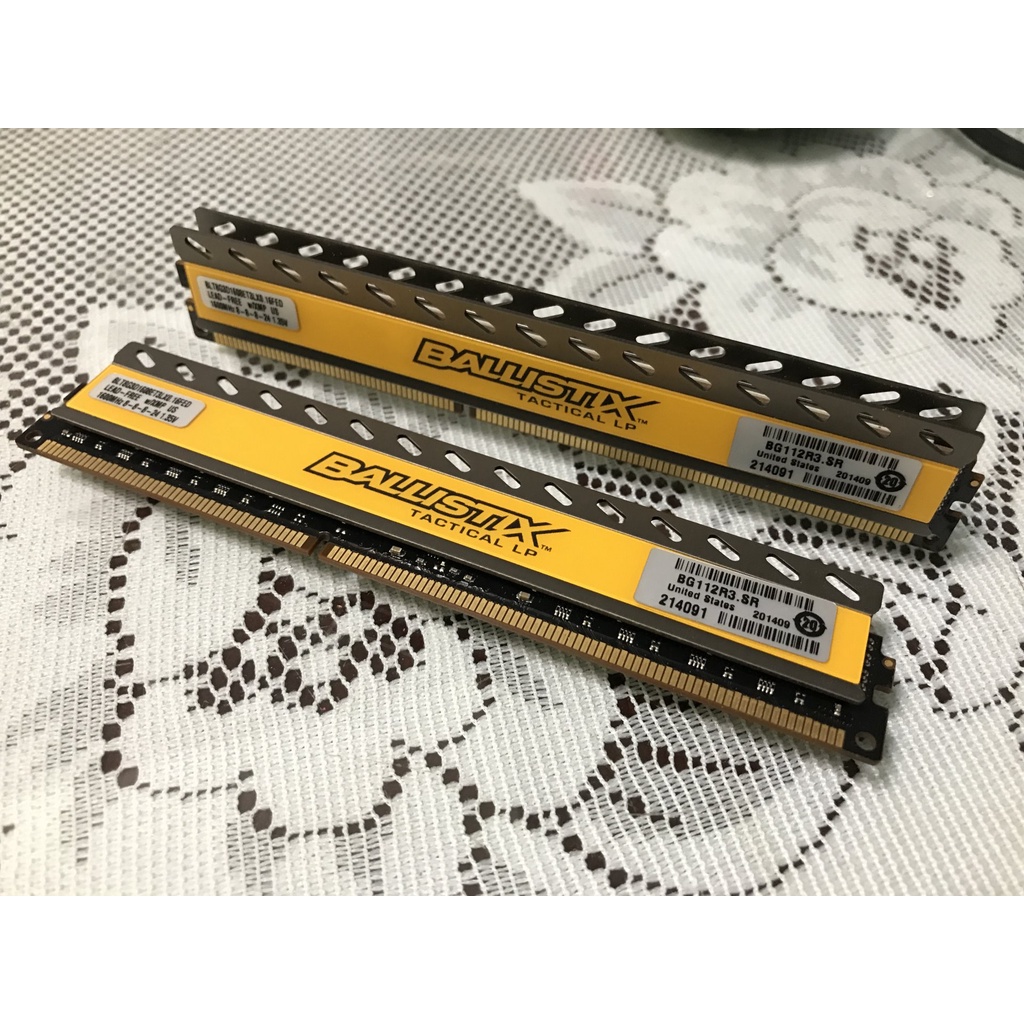 美光 Ballistix Tactical DDR3-1600 16GB CL8超低延遲 電競記憶體 [窄板/8G*2] | 蝦皮購物
