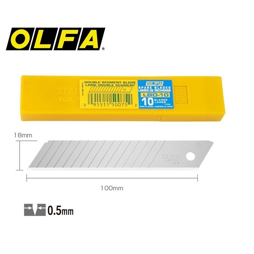 《Hi-Bookstore》OLFA Cutter LBD-10 日本原裝 美工刀 替刃 15折刀片 大型美工刀專用 | 蝦皮購物