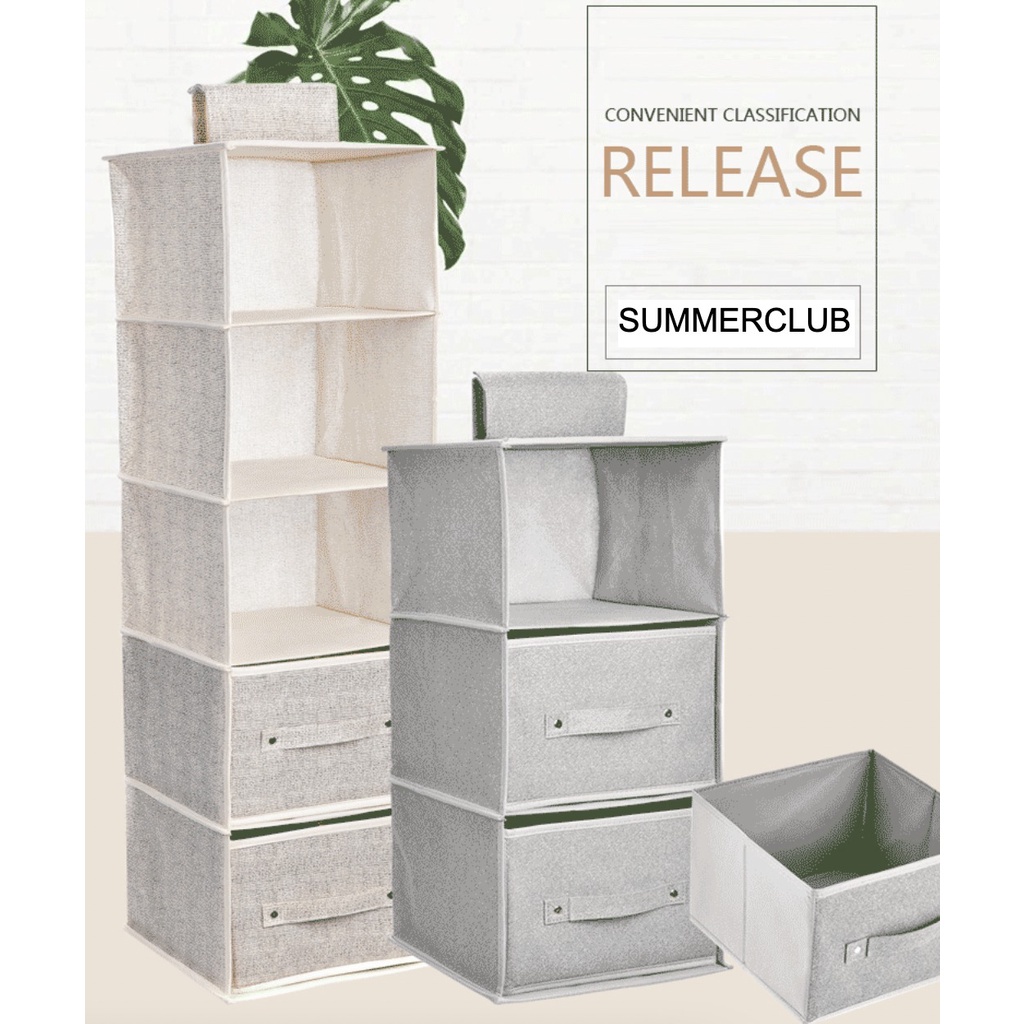 Wardrobe Organizer Hanging Storage box with Drawer | 蝦皮購物