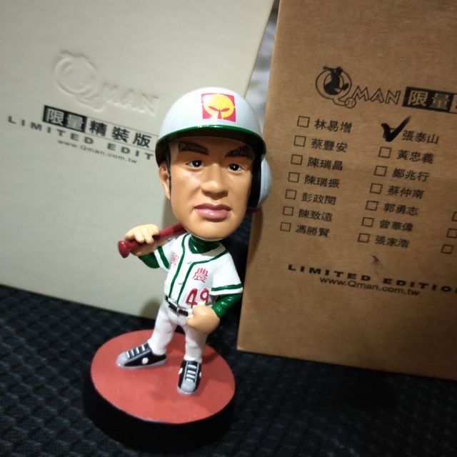 QMan 職棒公仔張泰山 5吋 棒球 中華職棒 興農牛 精裝版絕版 收藏 紀念 森林王子 限量 cpbl | 蝦皮購物