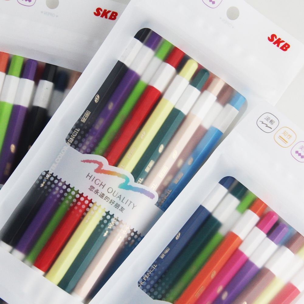 免削色鉛筆 NP-1001 按壓水溶性色鉛筆 12色入 SKB 按鍵式 色鉛筆 水溶性(袋裝) | 蝦皮購物