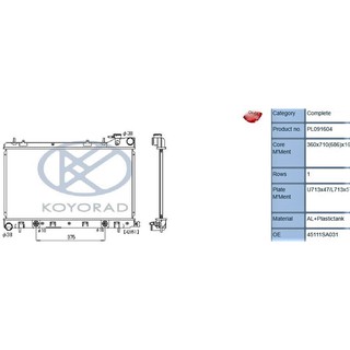 【KOYORAD】 SUBARU SG5 AT 原廠型水箱 PL091604 公司貨 JK總代理 – CS車宮 | 蝦皮購物