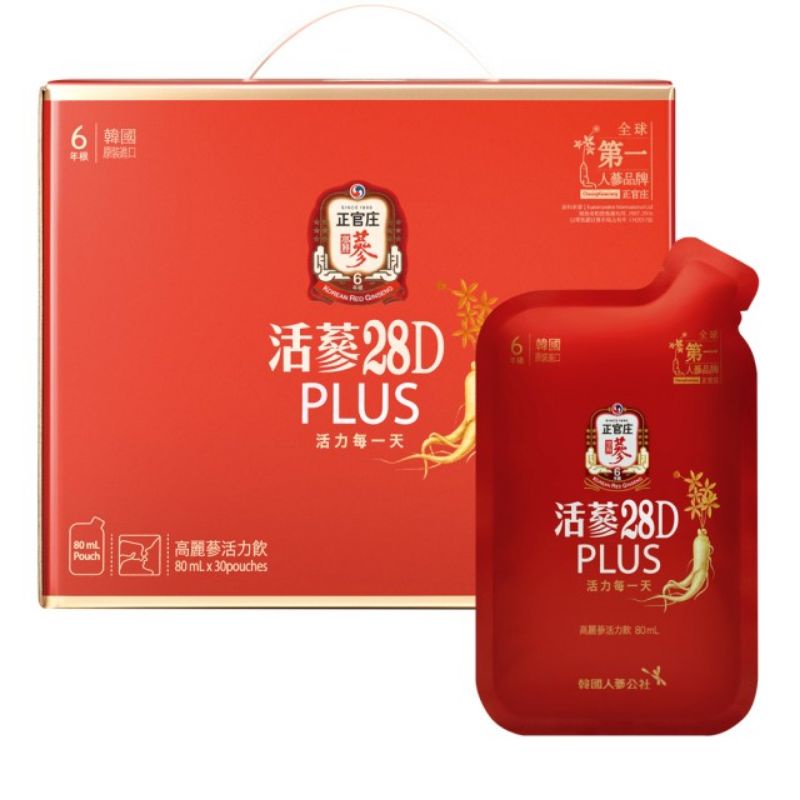 正官庄 活蔘28D PLUS 產品規格80ml X 30入 1盒 | 蝦皮購物