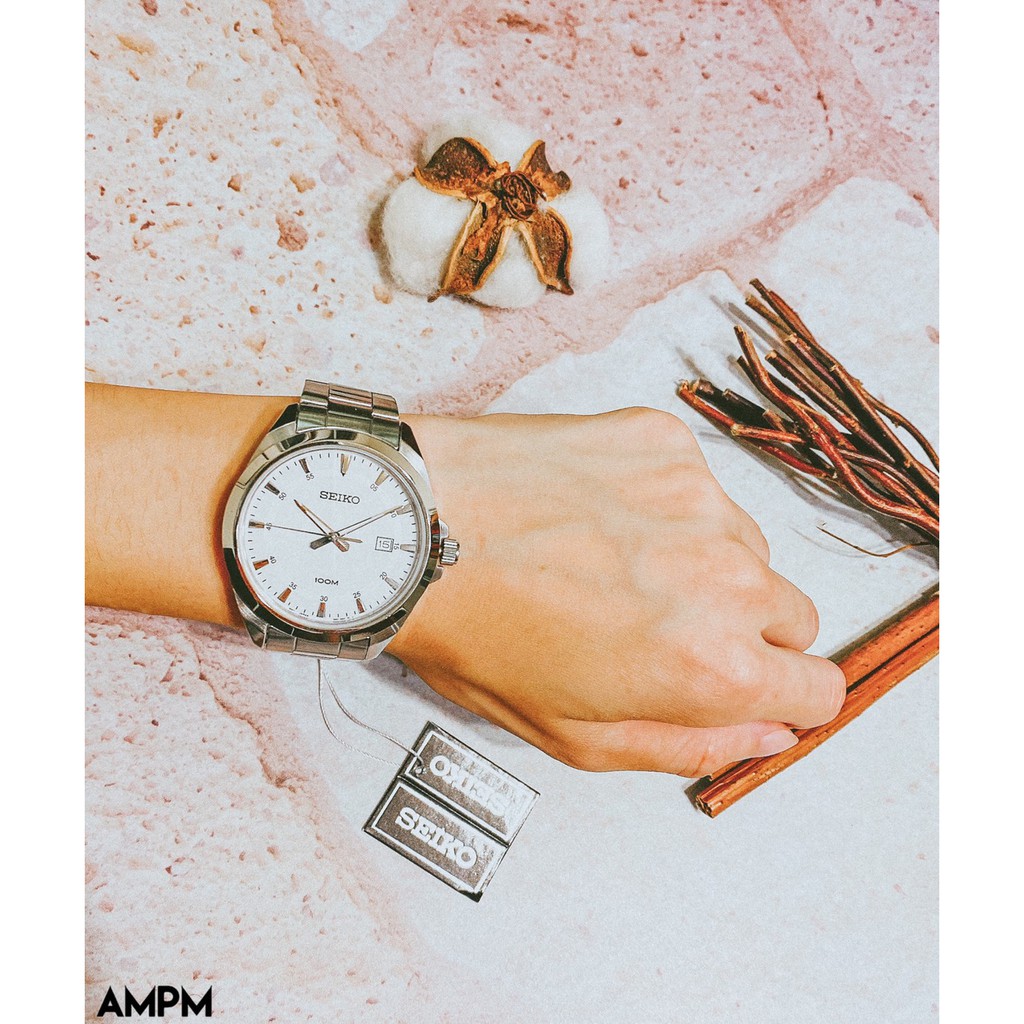 全新 現貨 SEIKO SUR205P1 精工錶 42mm 白面盤 日期視窗 鋼錶帶 男錶女錶 | 蝦皮購物