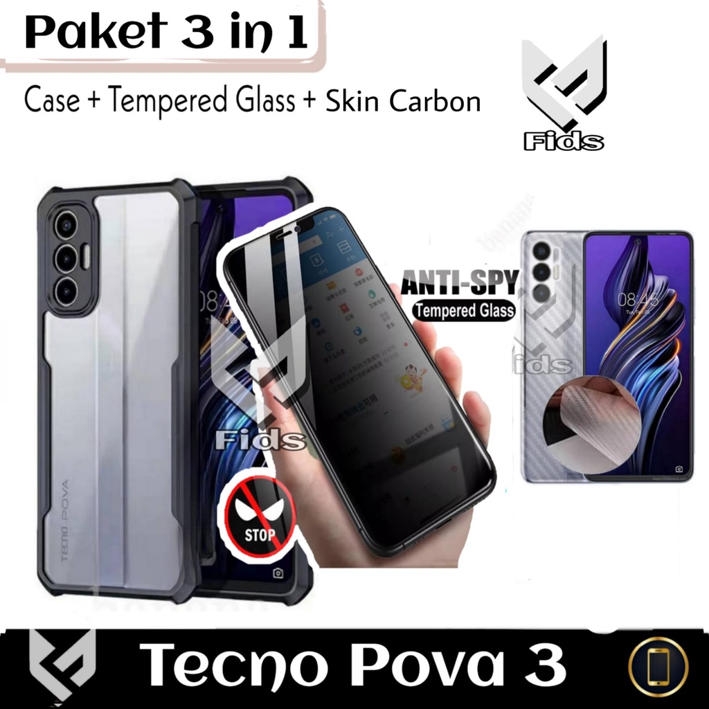 Layar 3 合 1 手機殼套裝 Fusion Tecno Pova 3 Pova 2 Soft Hard Fusio | 蝦皮購物