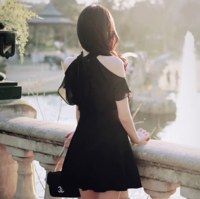 🎀 Hanagirl 🎀 正韓洋裝👗👗 名媛奶茶色約會 仙氣 雪紡洋裝 露肩洋裝 婚禮洋裝 禮服 E058 | 蝦皮購物