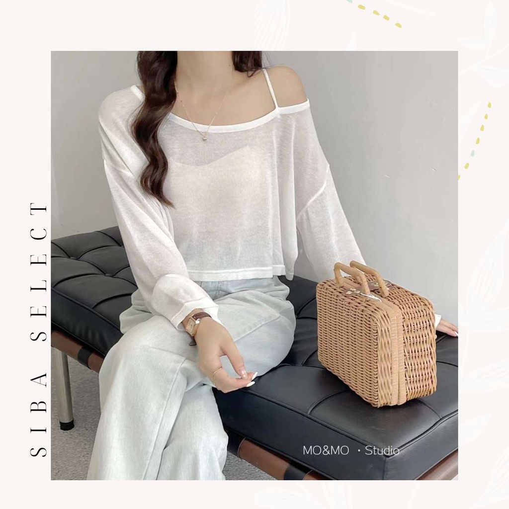 【SiBA Girl】momo-6055 現貨 🍂初秋 透膚小性感露單肩針織上衣 3B | 蝦皮購物