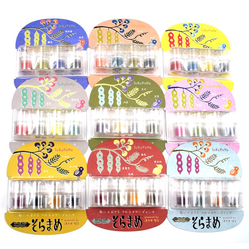 TSUKINEKO 日本月貓 布用豆子印泥-4色組 (共9款顏色組合) VBK-XXX 定價$300元 | 蝦皮購物
