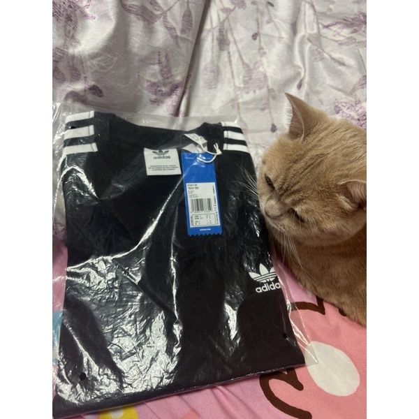 全新 Adidas ED6116 三葉草 雙臂三線 黑 s號 不正退費！！ | 蝦皮購物