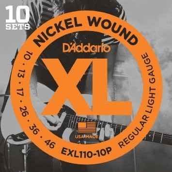 D'addario EXL110-10P (10-46) 電吉他弦 鎳弦 10包裝 | 蝦皮購物