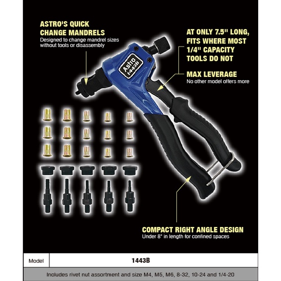 ASTRO 1443B Professional Hand Rivet Nut Kit