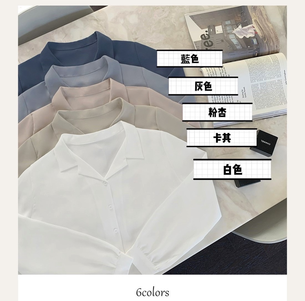 Waroom|斷貨售完不補 四季可穿高質感西裝領防皺襯衫|女裝|正式|OL|雪紡襯衫|溫柔風|長袖襯衫|素面 5505 | 蝦皮購物