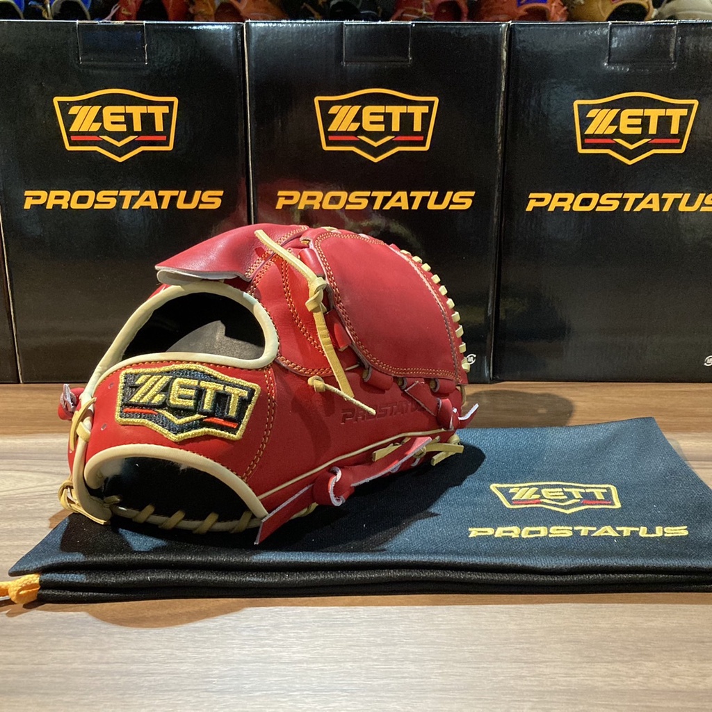 【熱火體育】ZETT Prostatus 訂製款 頂級軟式 棒壘手套 千賀型 投手單片 紅/奶油 BRGB3521TW | 蝦皮購物