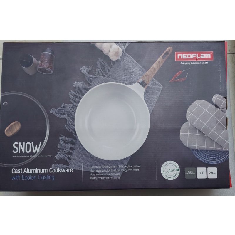 neoflam snow 白色28cm 炒鍋 | 蝦皮購物
