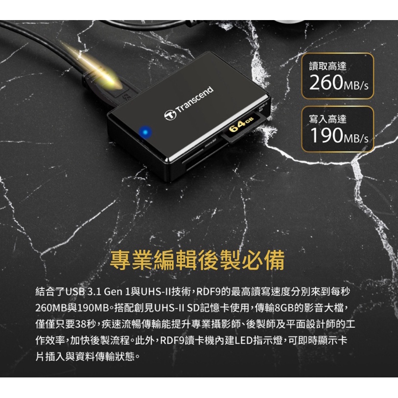 【TechHive科技蜂巢】公司貨 最新版 創見 F9 UHS-II讀卡機 TS-RDF9K2 USB 3.1 高速 | 蝦皮購物