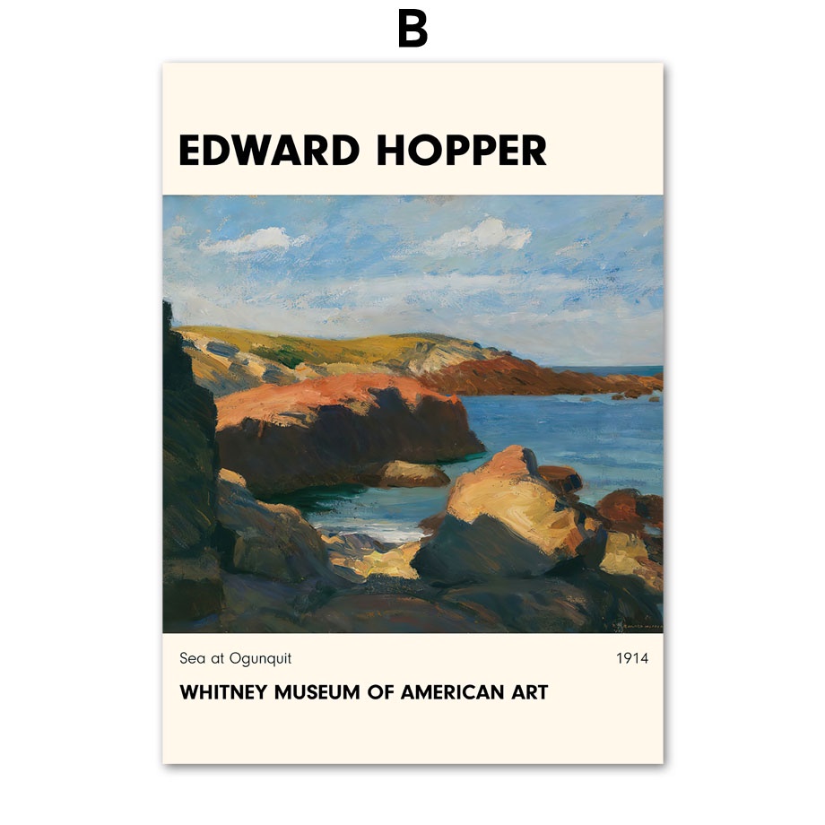 Edward Hopper 私人展覽現代牆藝術帆布繪畫北歐海報和版畫牆圖片 | 蝦皮購物