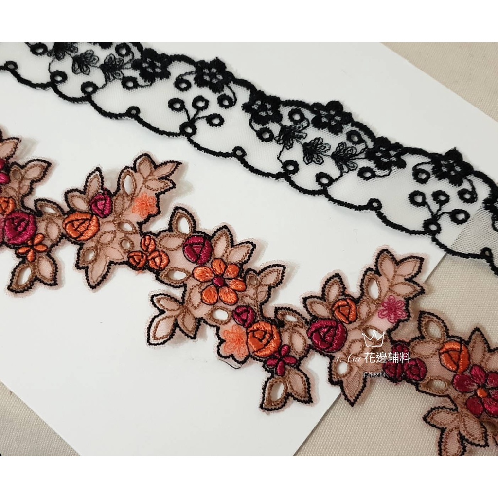 《iAsa愛莎の》手作材料 好品質網紗刺繡小花朵蕾絲花邊DIY娃娃衣裙邊裝飾輔料 | 蝦皮購物