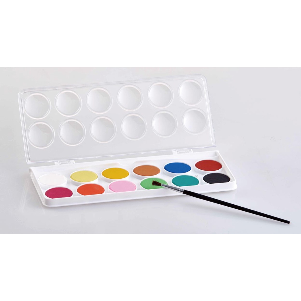 謝謝文具 雄獅 粉餅水彩 巨無霸 水彩 8色 12色 16色 28色 36色 48色 WCC WCC-12J | 蝦皮購物