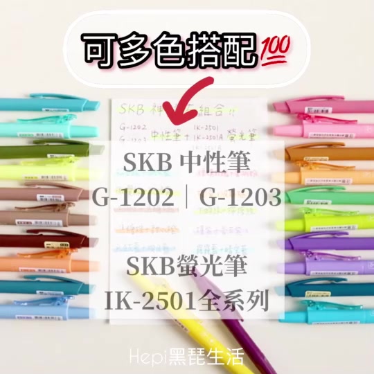 SKB 原子筆 IB-1006 中油筆 速乾墨水 鋼珠筆 中性筆 水性 G-1202/G-1203 莫蘭迪色 復古色 輕 | 蝦皮購物