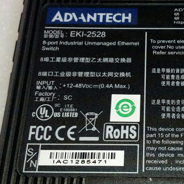 🌞現貨 Advantech 研華 EKI-2528 8埠 DIN軌道工業非網管型交換器 12-48 VDC 1.5A | 蝦皮購物