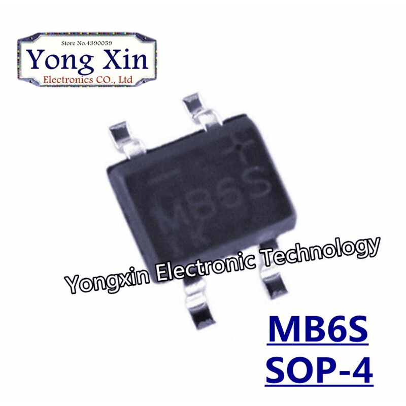 1000PCS MB6S SMD 0.5A 600V 單相 SOP-4 橋式整流二極管 | 蝦皮購物
