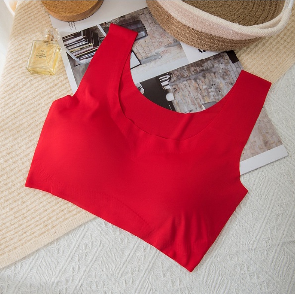 Onedays 日本安心內衣 一片式冰絲寬肩無痕無鋼圈背心 內衣 小可愛 睡衣 運動瑜珈睡眠 大尺碼厚墊防外擴 C998 | 蝦皮購物