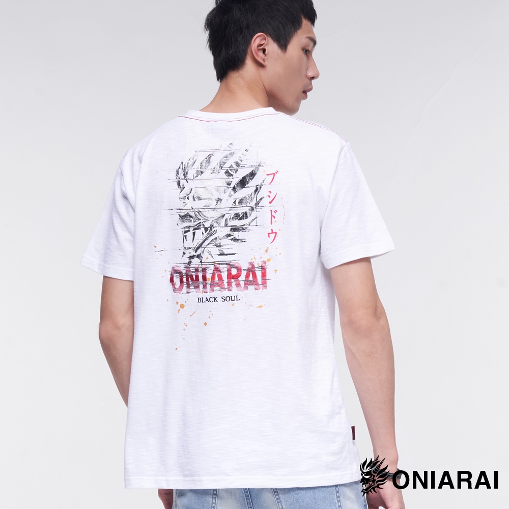 BLUE WAY 鬼洗 ONIARAI - 鬼武側鬼刷紋短TEE(白) | 蝦皮購物
