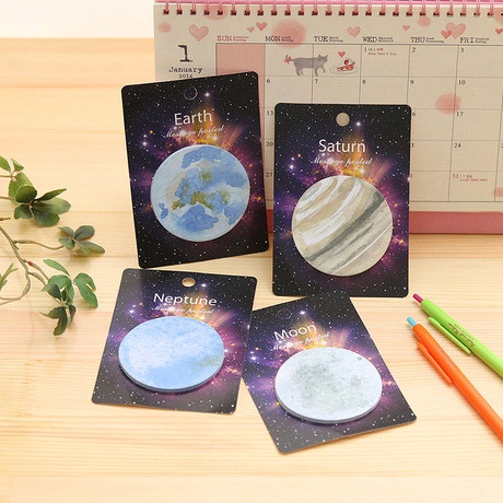 Galaxy Planet Memo Pad Sticky Notes Post-It Note Planet Note | 蝦皮購物