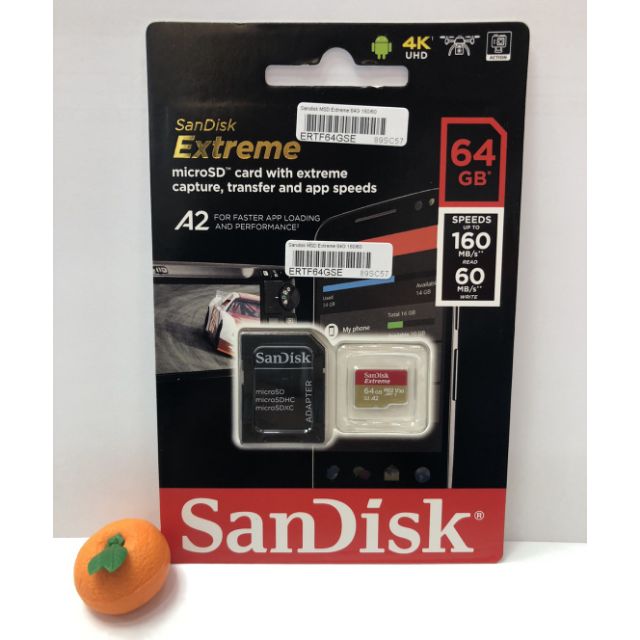 含稅附發票SanDisk Extreme MicroSDXC 64G A2 4K U3 170MB TF卡公司貨 | 蝦皮購物