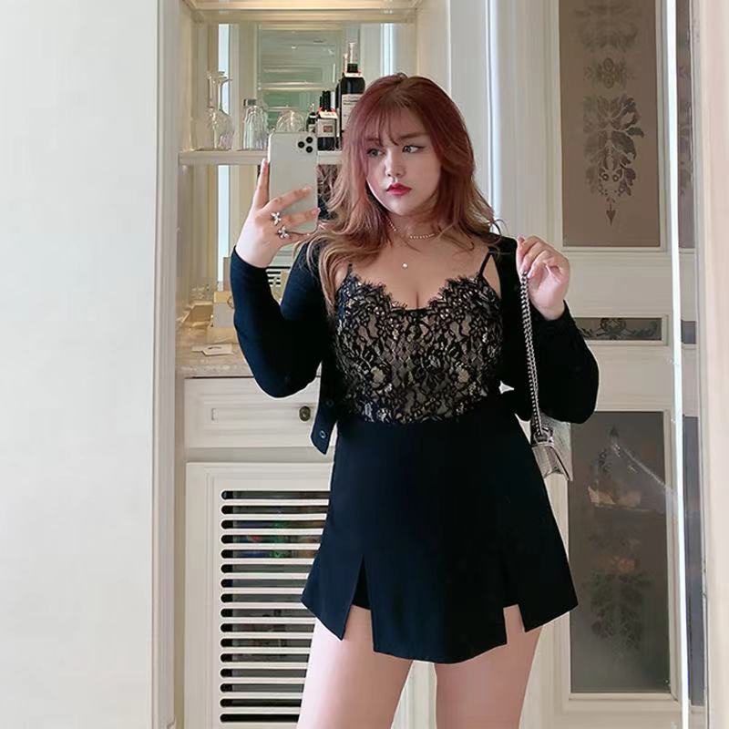 L~4XL 大尺碼 女生無袖背心 韓版 寬鬆 學院風 時尚百搭 ins潮 小可愛 背心 性感 蕾絲 內搭 辣妹 顯瘦上衣 | 蝦皮購物